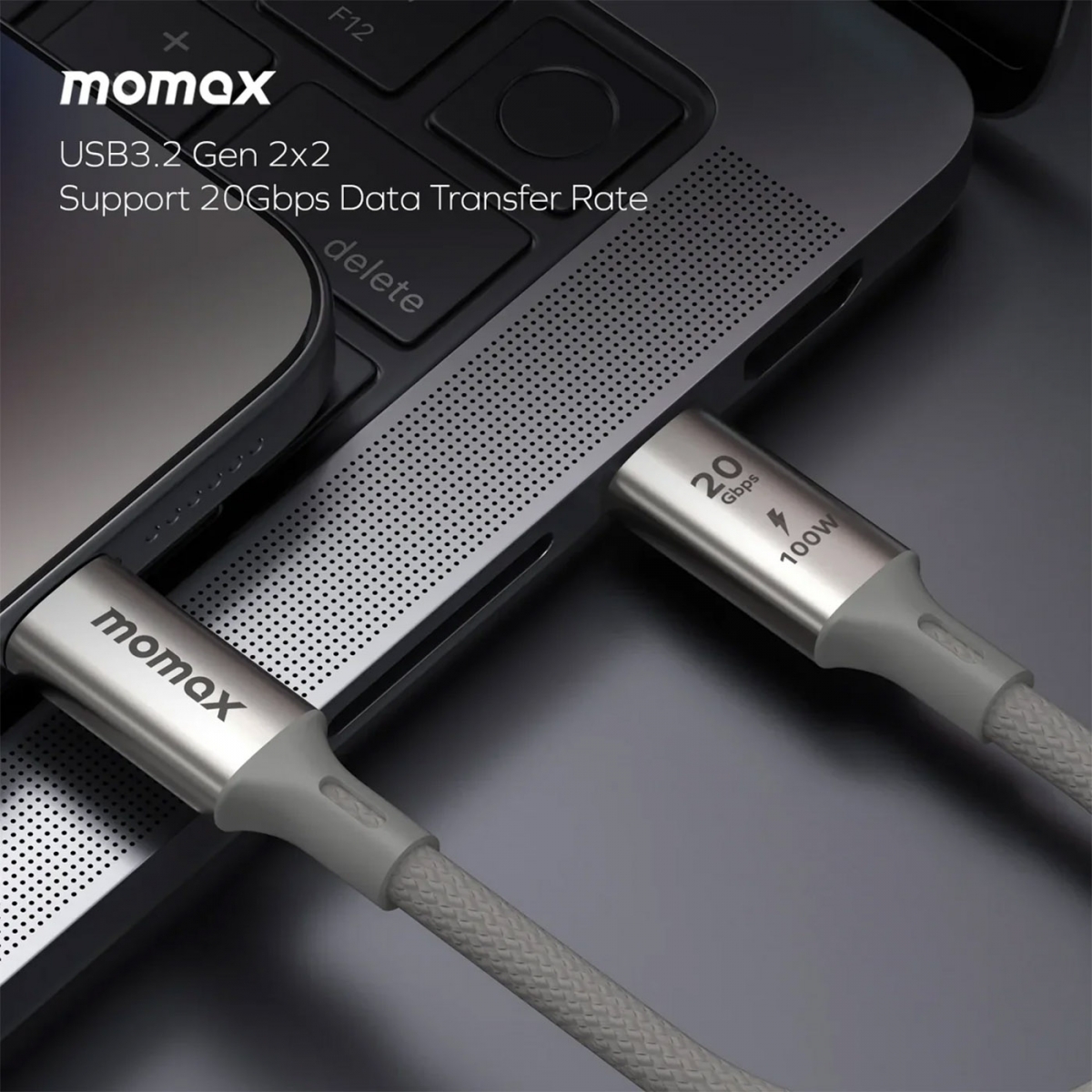 Momax Braided 100 W USB-C Şarj ve Data Kablosu Siyah (1m ...